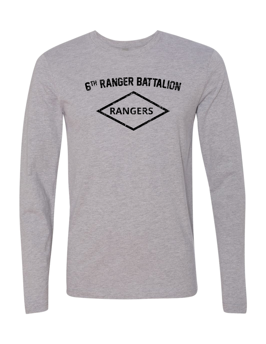 6th Ranger Battalion Long Sleeve T-Shirt (Gray) | Oak and Liberty