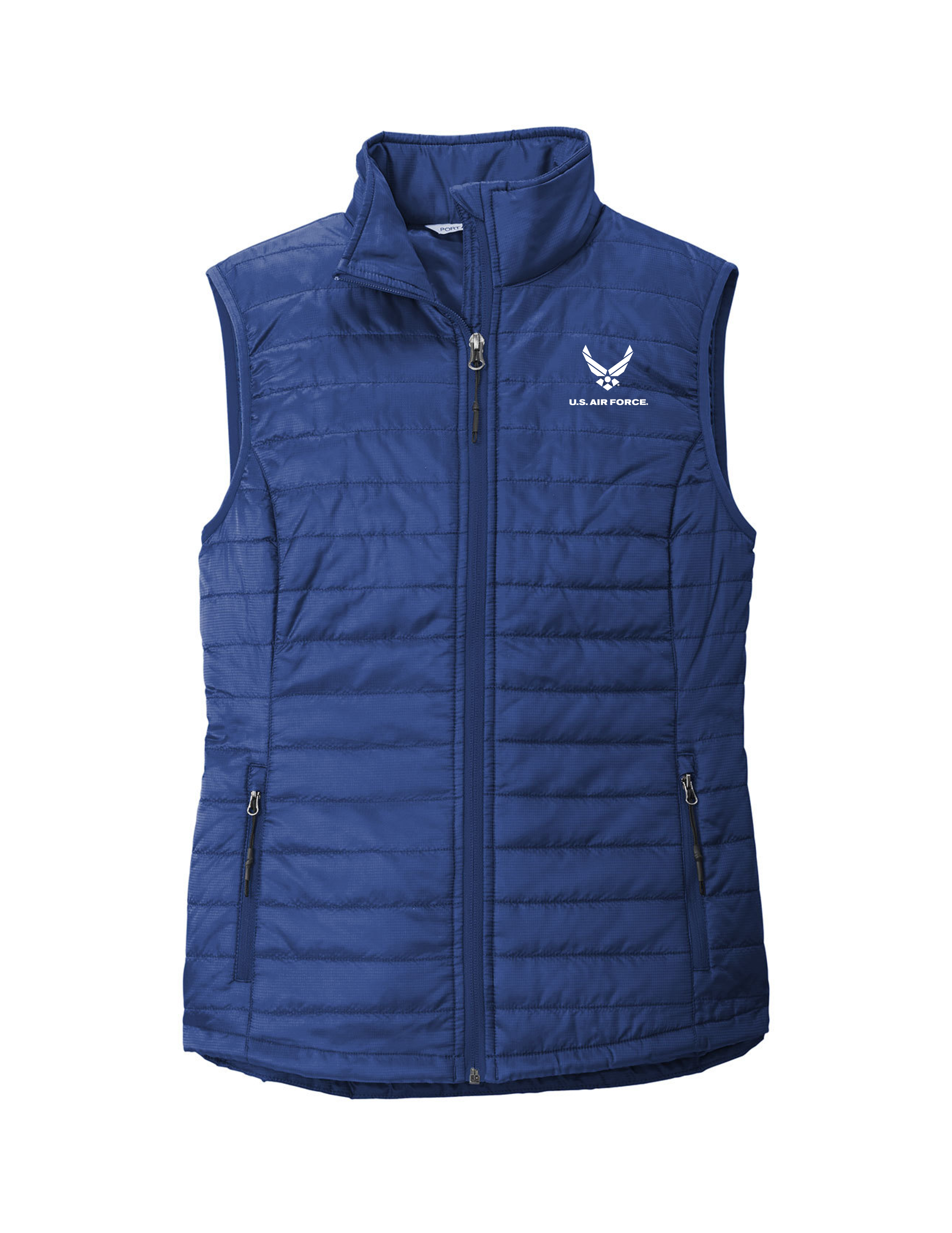 U.S. Air Force Packable Puffy Vest LADIES (Cobalt Blue) – Oak and Liberty