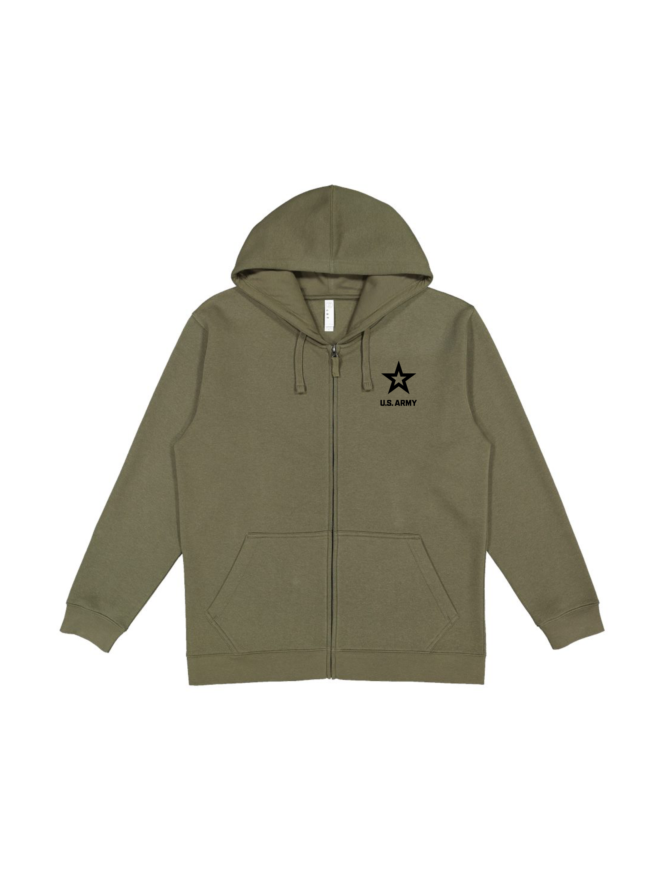 U.S. Army Embroidered Full-Zip Fleece Hoodie (Military Green) | Oak and ...